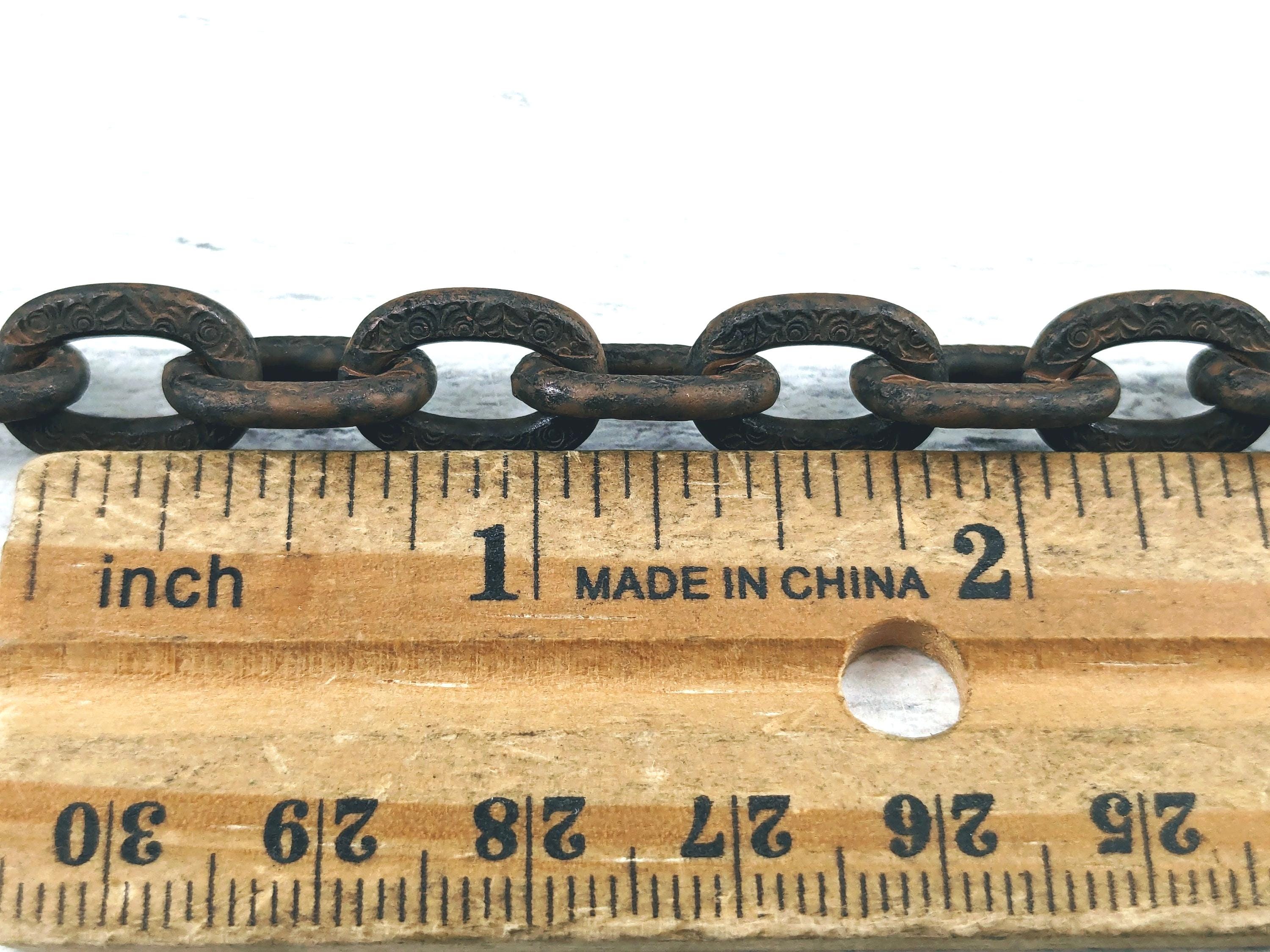 Rustic Brown Plated Ornate Textured Cable Link Chain, 10x14mm, Heavy ...