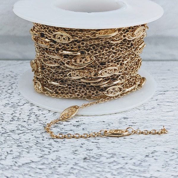 Gold Filigree Chain - Etsy