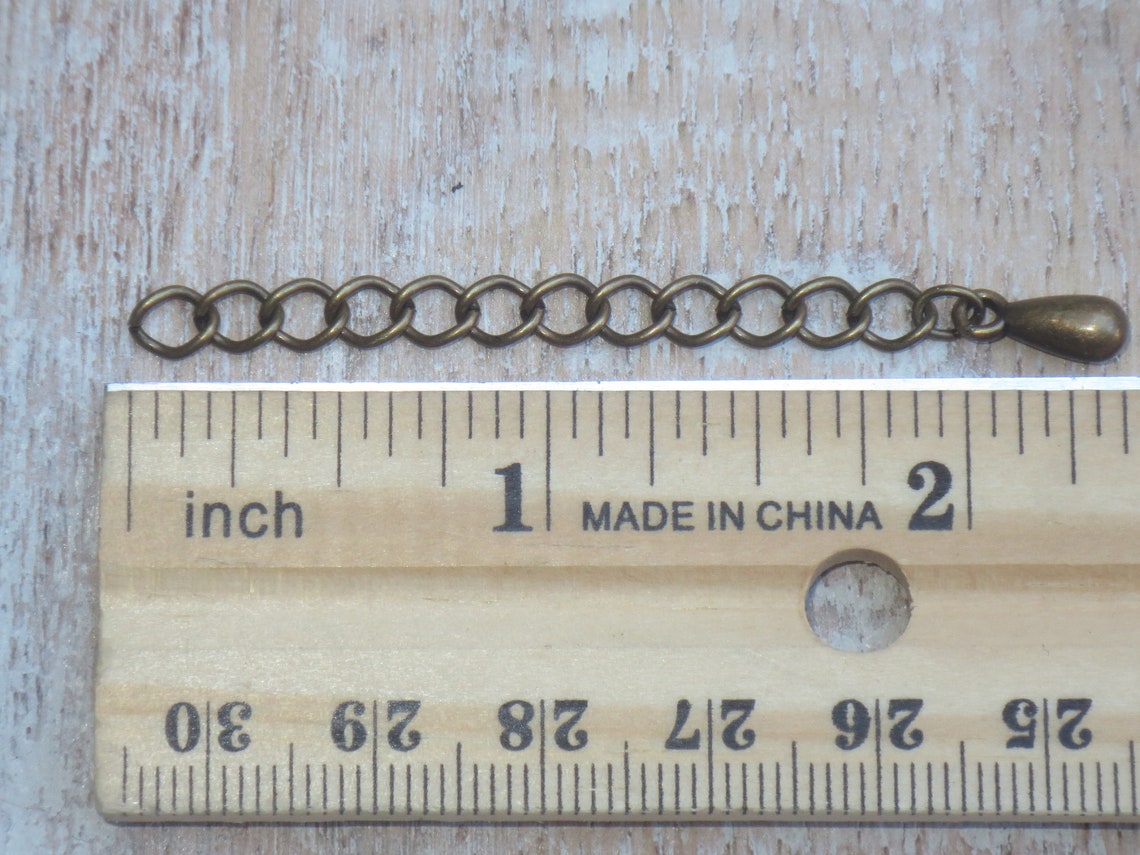 2 Antique Brass Extension Chain Jewelry Extender Chain - Etsy