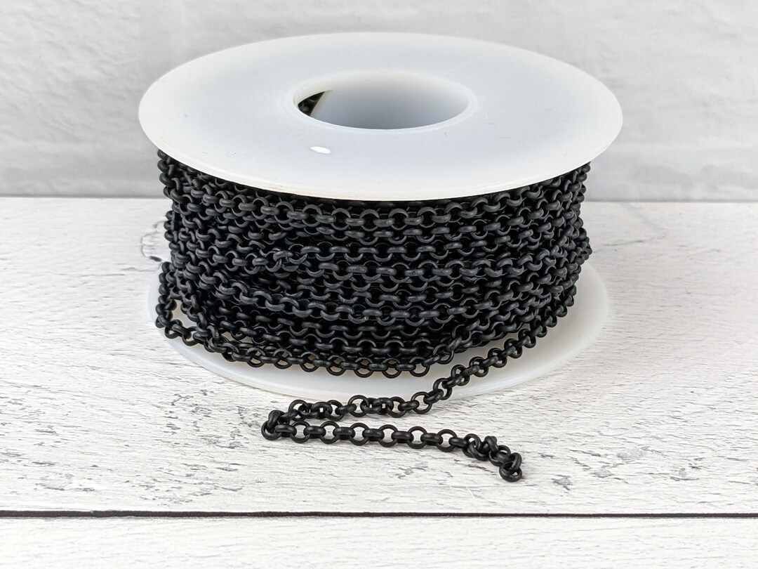 3mm Rolo Chain in Matte Black Nite - Etsy