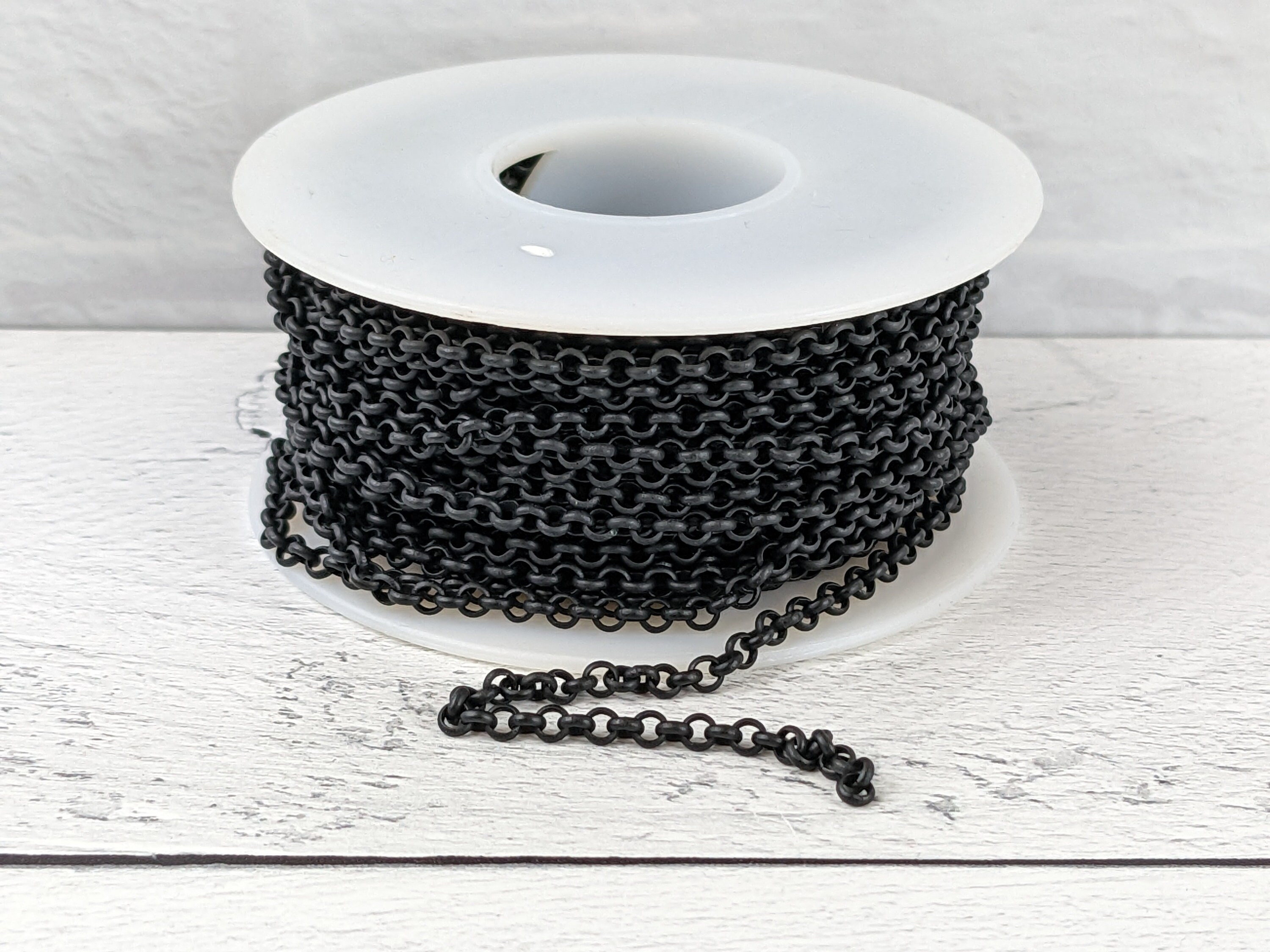 3mm Rolo Chain in Matte Black Nite - Etsy