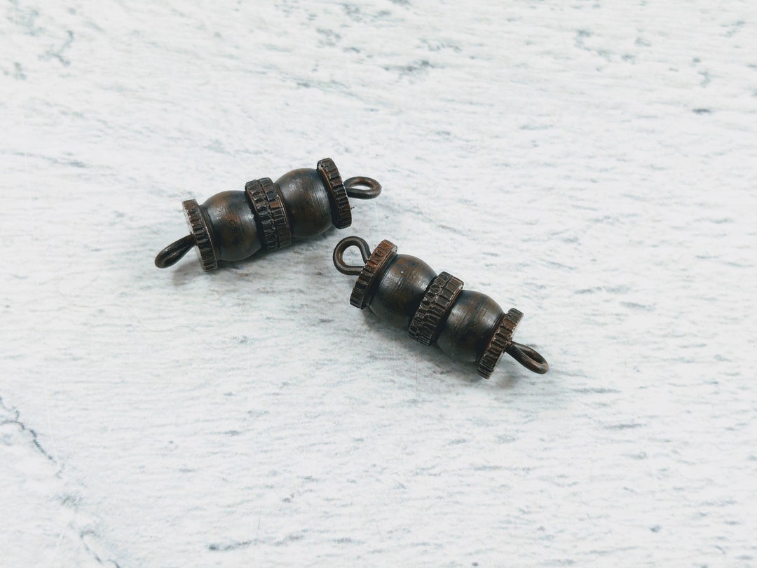 Rustic Brown Barrel Screw Clasp, 21x8mm, Twist, 5pcs. - Etsy
