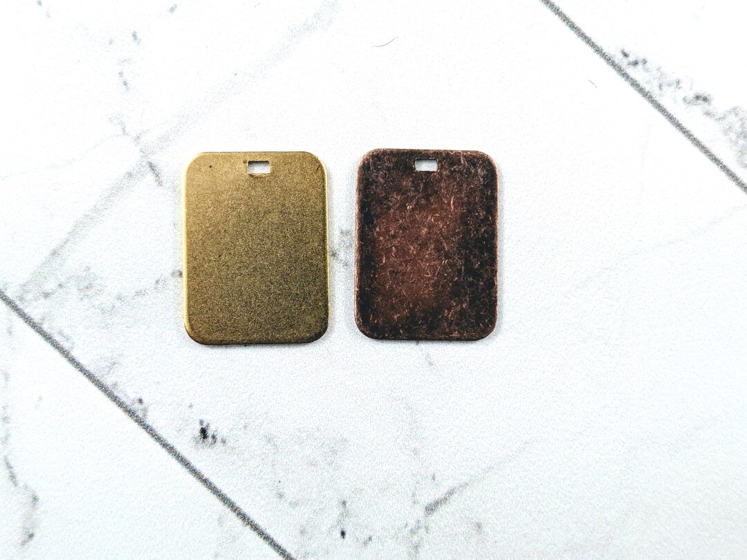 4pcs. Antique Gold or Antique Copper Ox Plated Rectangle Blanks, Charms ...