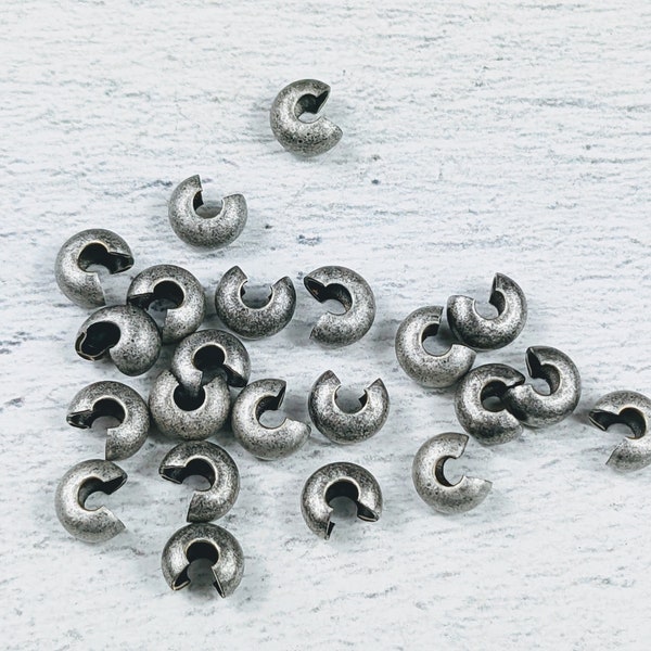 Antique Silver Crimp Covers - Etsy