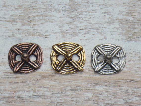 Tribal Buttons in Brass Silver or Copper Copper Buttons | Etsy