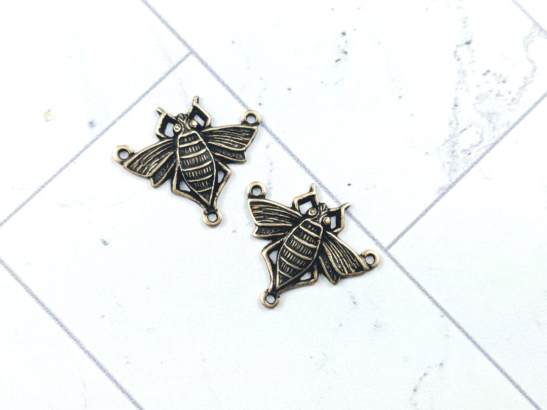 2pcs. Antique Brass Ox Bee Connectors, Links, 3 Hole, Insect, 19mm - Etsy