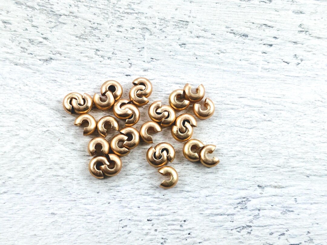 6mm Matte Gold Plated Crimp Covers, Crimps - Etsy