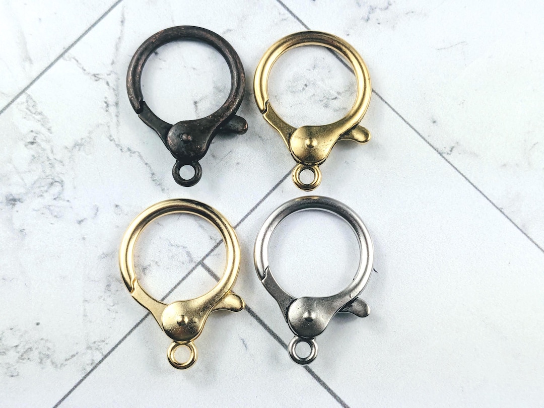 2pcs. Large Round Lobster Clasps, 40x28mm, Antique Silver Ox, Satin ...
