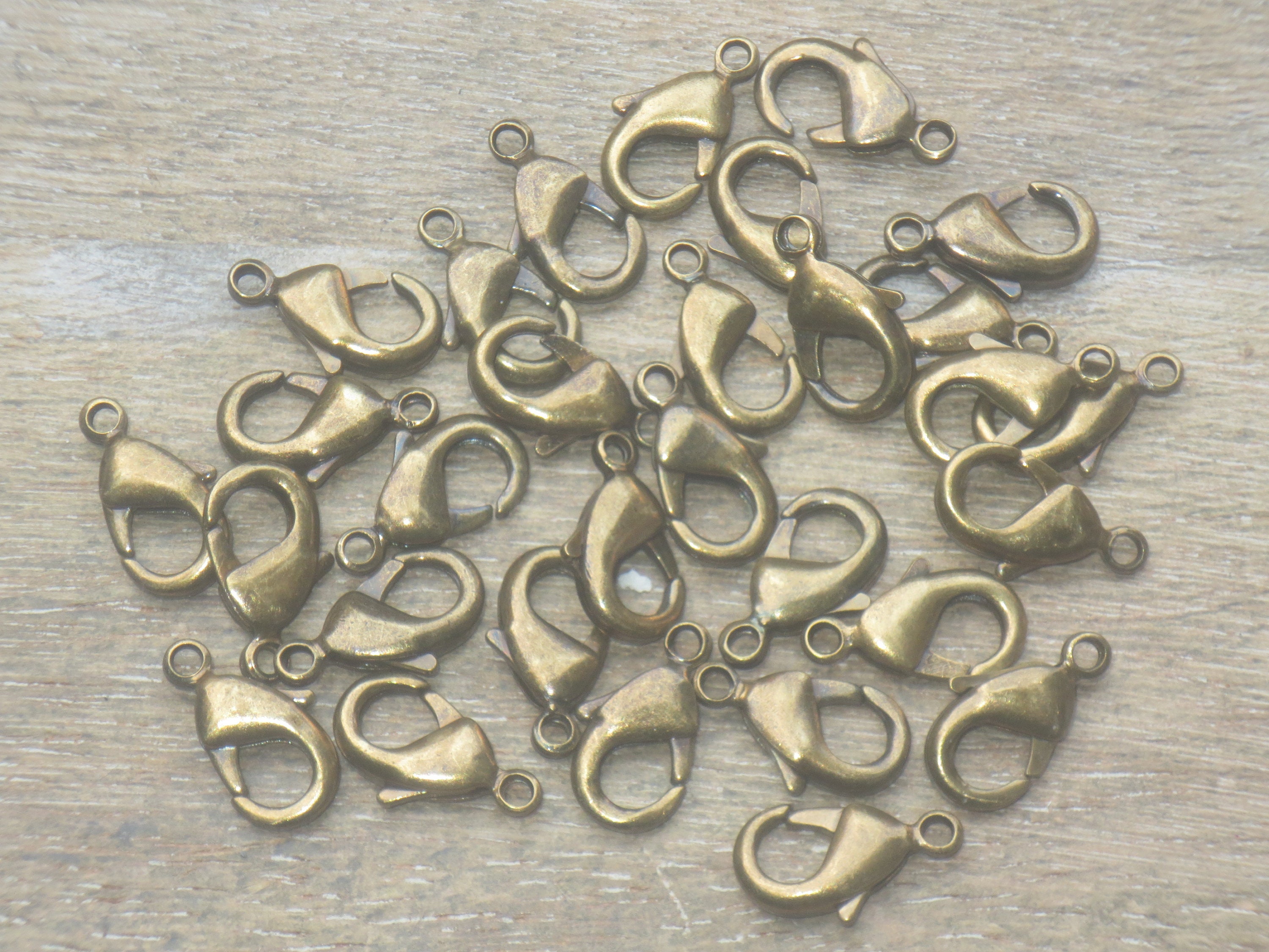Antique Brass Lobster Clasps 15x8mm | Etsy