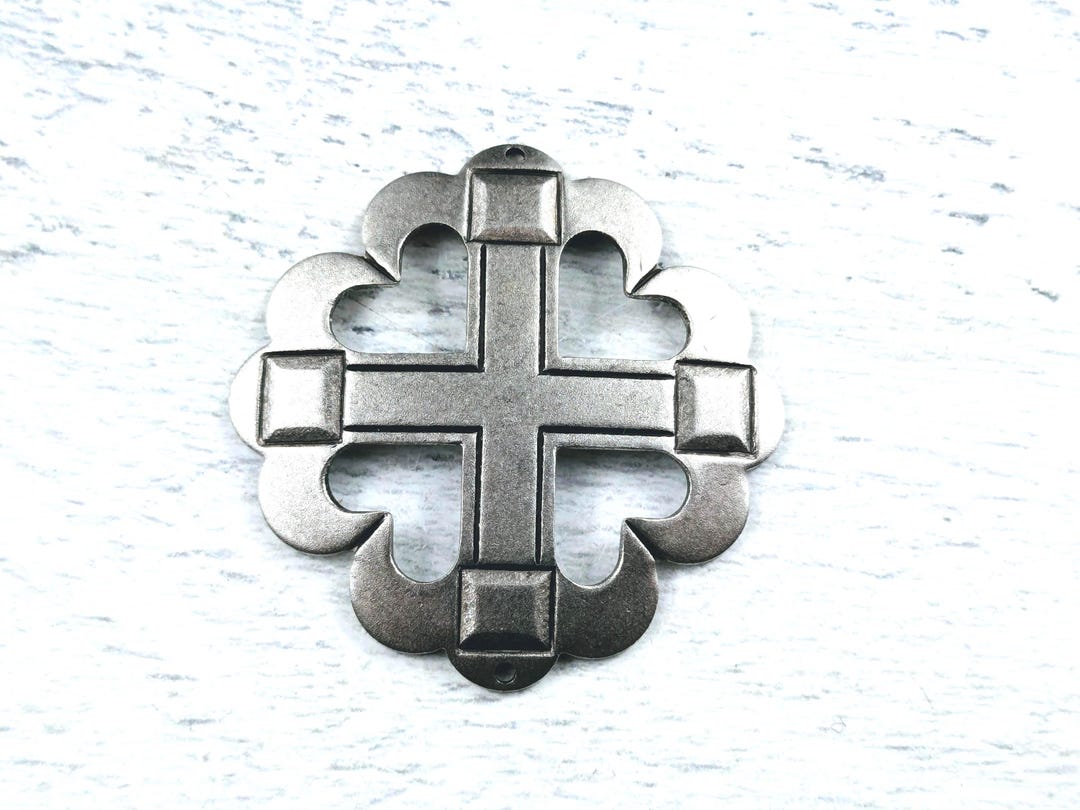 Antique Silver Ox Textured Cutout Cross Connector, Pendant, Link ...