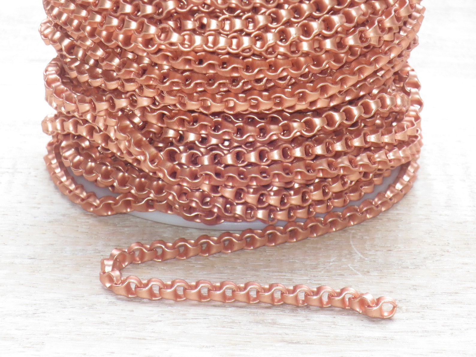 4mm Rolo Box Chain in Matte Rose Gold Box Chain Rose Gold | Etsy