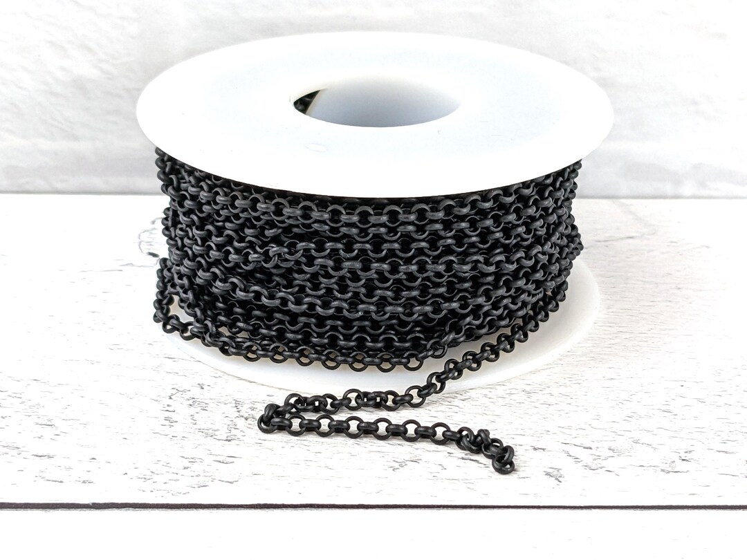 3mm Rolo Chain in Matte Black Nite - Etsy