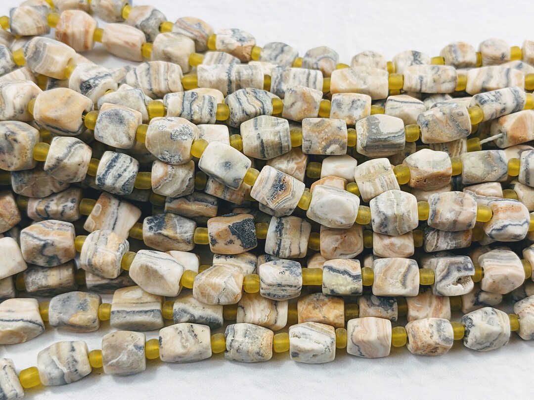 Rare Afghani Calcite Striped Gemstone Beads, Nugget, Square, Rectangle ...