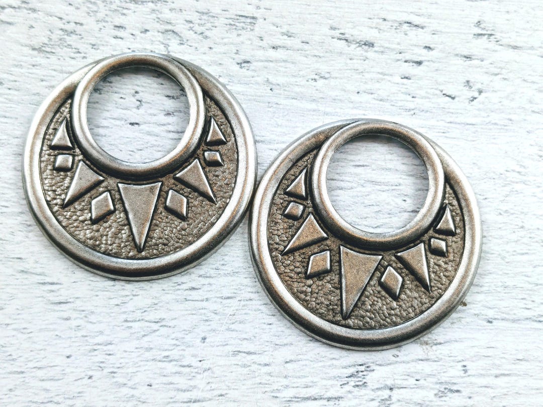 2pcs. Antique Silver Ox Aztec Sun Pendants, Dangles, Round, 35mm - Etsy