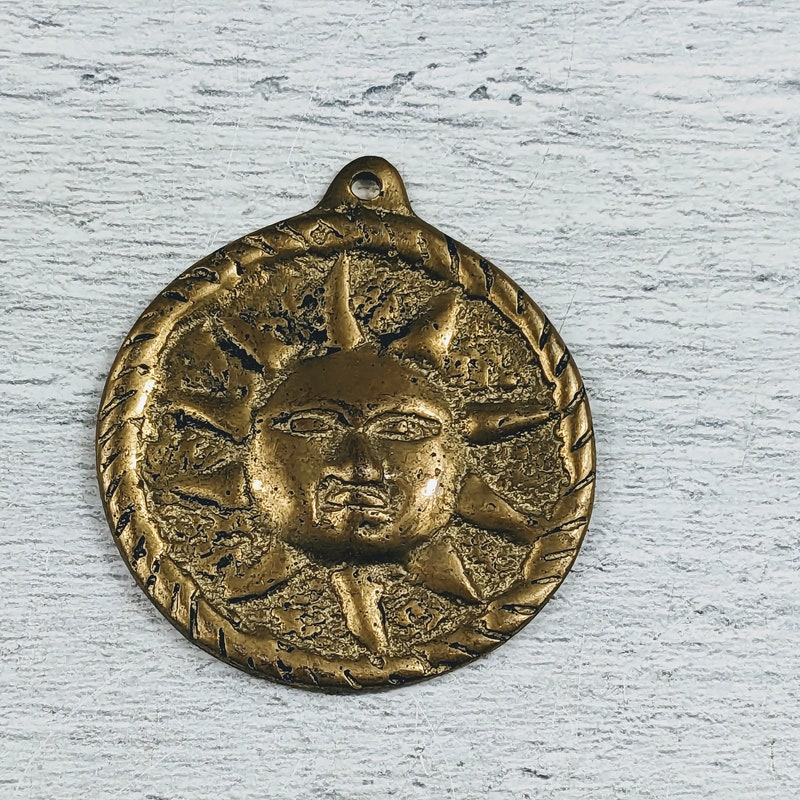 Brass Sun Charm - Etsy