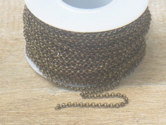 2mm Antique Brass Rolo Chain Rolo Chain Dainty | Etsy
