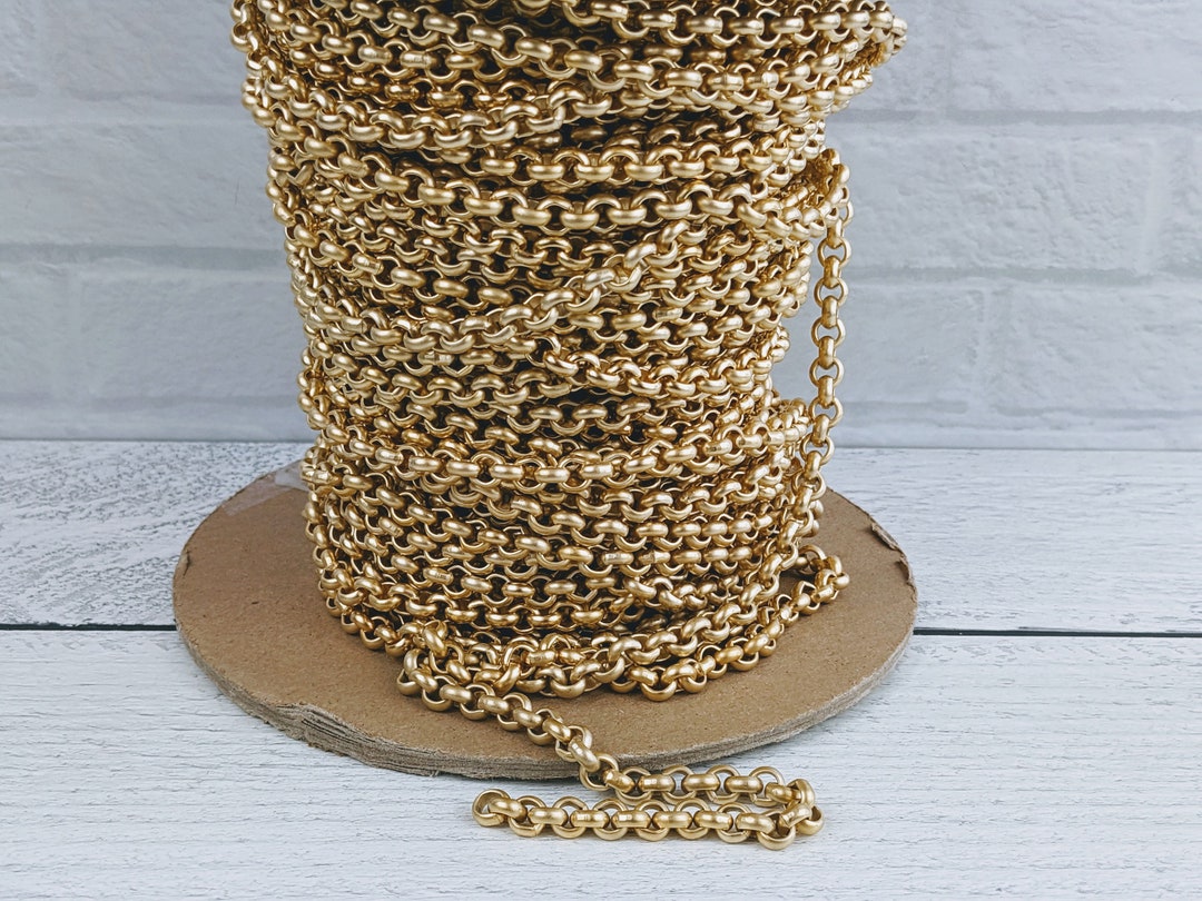 7mm Matte Gold Rolo Chain, Link - Etsy