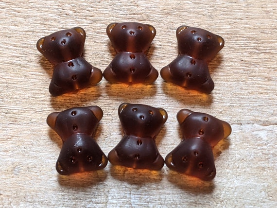 Czech Glass Translucent Matte Dark Topaz Teddy Bear Beads - Etsy Singapore