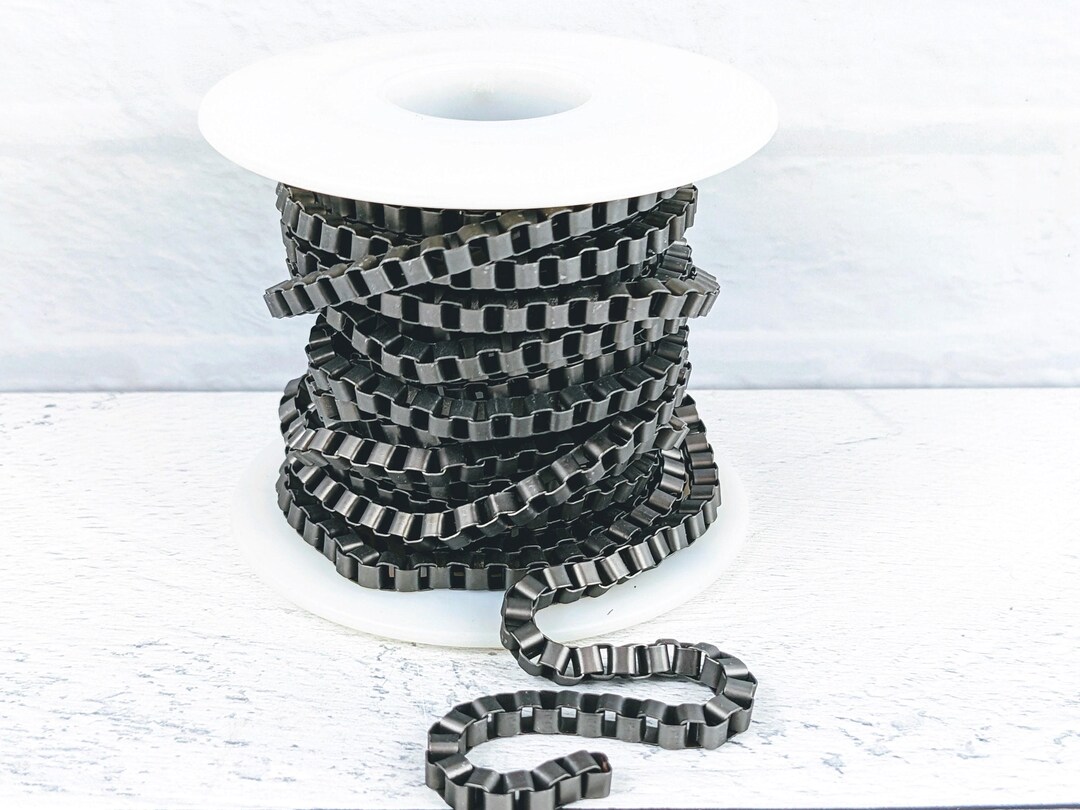 4mm Box Chain in Matte Gunmetal, Box Chain, Gunmetal Chain, Link Chain ...