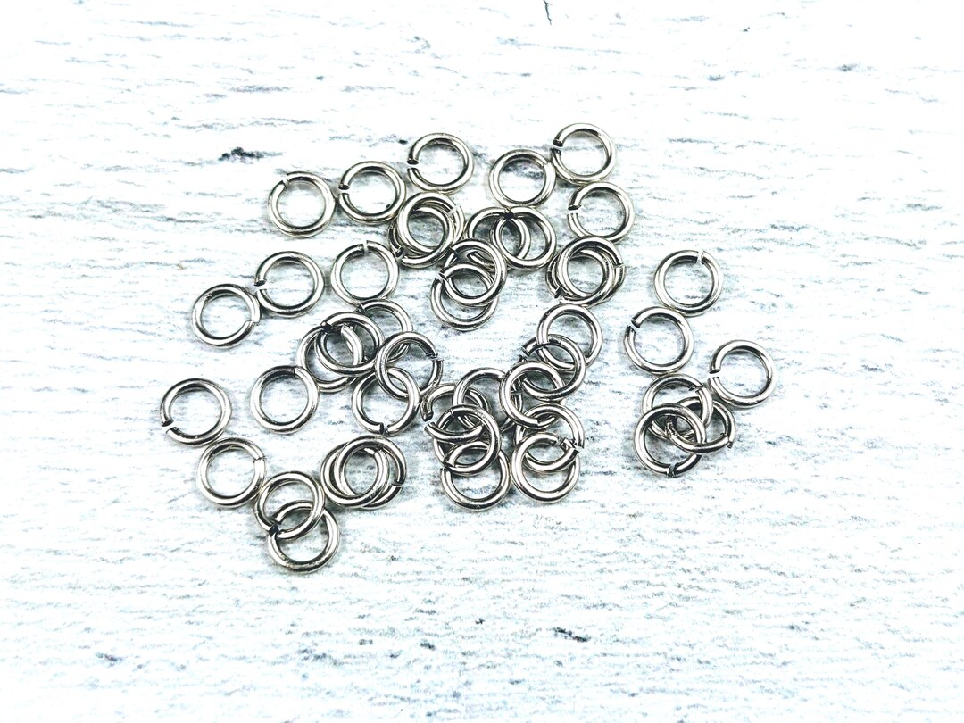 4mm Antique Silver Jump Rings, Open, Round, 20 Gauge, 20g - Etsy