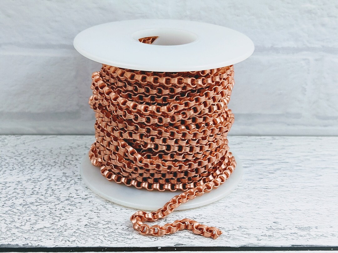 4mm Rolo Box Chain in Matte Rose Gold, Box Chain, Rose Gold Chain - Etsy