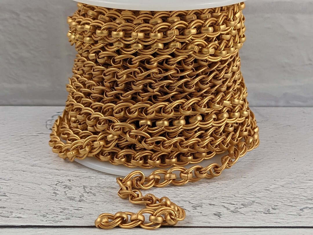Matte Gold Double Link Curb Chain, Double Link Chain - Etsy