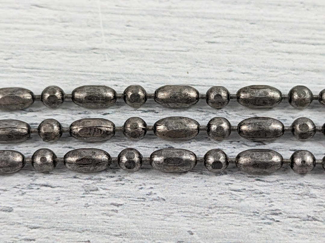 3mm Antique Silver Rice Ball Chain Faceted Ball Chain - Etsy