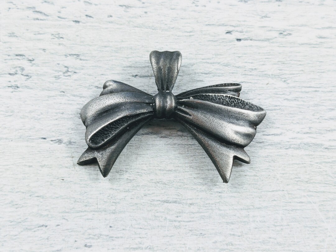 Patina Rustic Bow Pendant, Fancy, Ribbon Bow, 32x44mm, Large Hole Bail ...