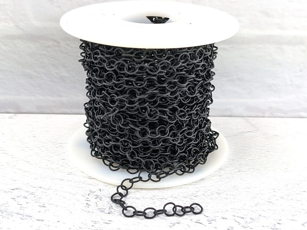 Matte Black Nite Circle Link Chain, 4.8mm, Circle Chain, Link Chain ...