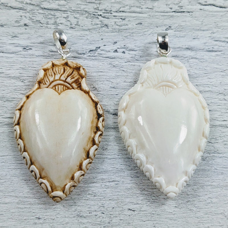 Carved Bone Pendant - Etsy