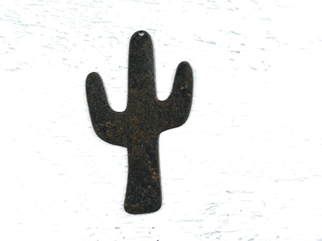 Large Rustic Brown Plated Cactus Pendant, Cacti, Western, Southwestern ...