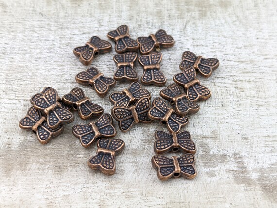 Antique Copper Plated Etched Butterfly Beads Spacers Insect - Etsy