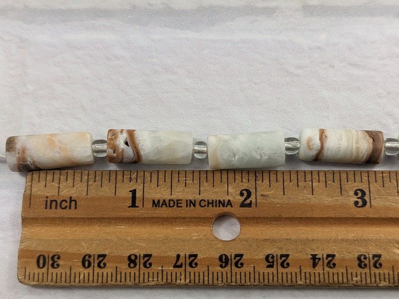Rare Afghani White and Brown Calcite Striped Gemstone Tube - Etsy