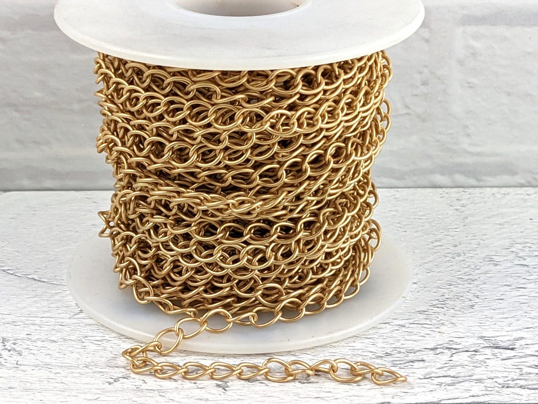 Medium Curb Chain Matte Gold - Etsy