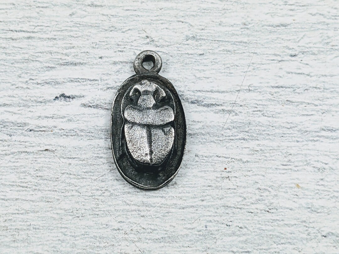 Small Hand Casted Patina Egyptian Scarab Charm, 20x12mm, Insect, Beetle ...
