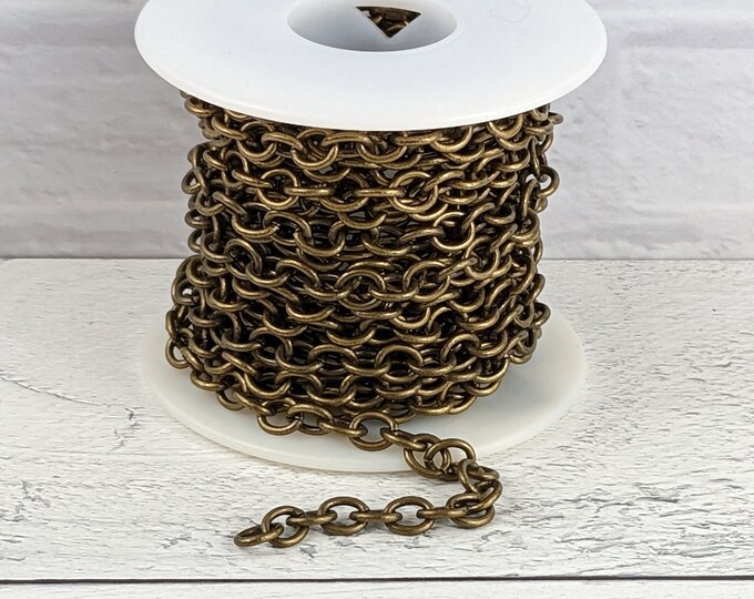 Small Heavy Cable Link in Antique Brass Antique Brass Cable Chain ...