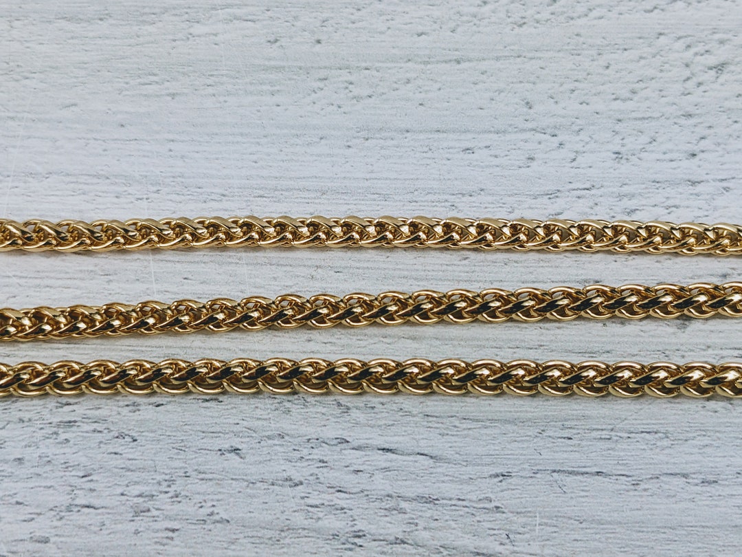 4mm Gold Plated Wheat Chain, Gold Wheat Chain - Etsy