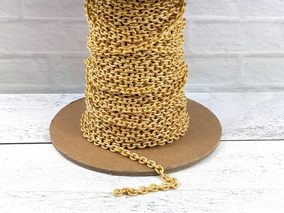 Matte Gold Textured Cable Link Chain, 7x4mm, High Quality - Etsy