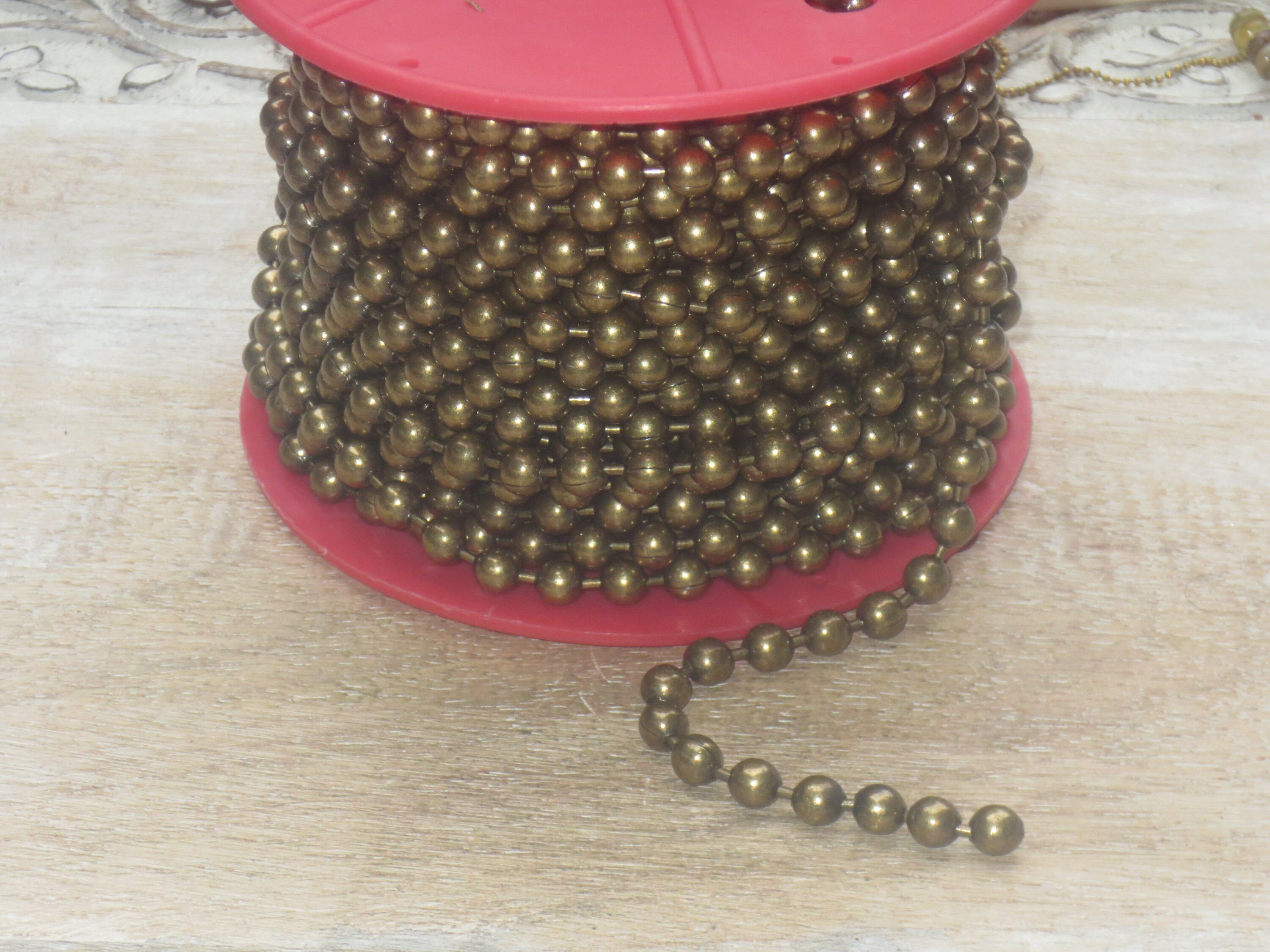 Antique Brass Ball Chain 6.4mm Large Ball Chain - Etsy