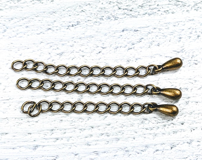 2" Antique Brass Extension Chain, Jewelry Extender Chain, Bracelet ...