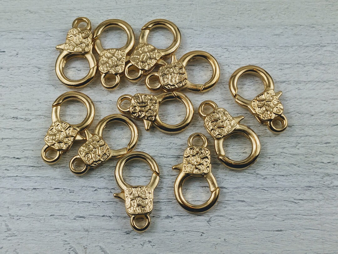 30mm Large Satin Matte Gold Ornate Textured Lobster Clasps - Etsy