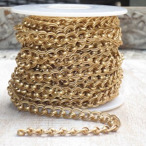 Matte Gold Double Link Curb Chain Double Link Chain - Etsy