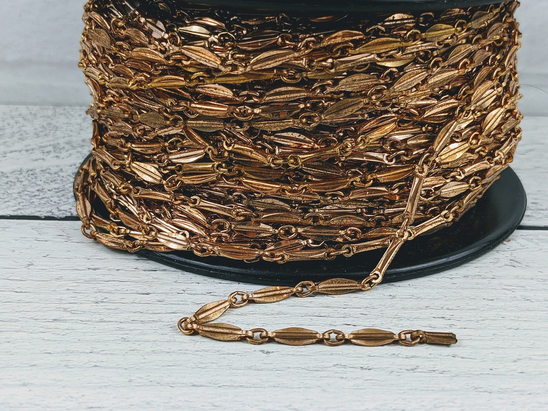 Vintage Rare Antique Rose Gold Connector Link Chain, Leaf, 12x4mm - Etsy