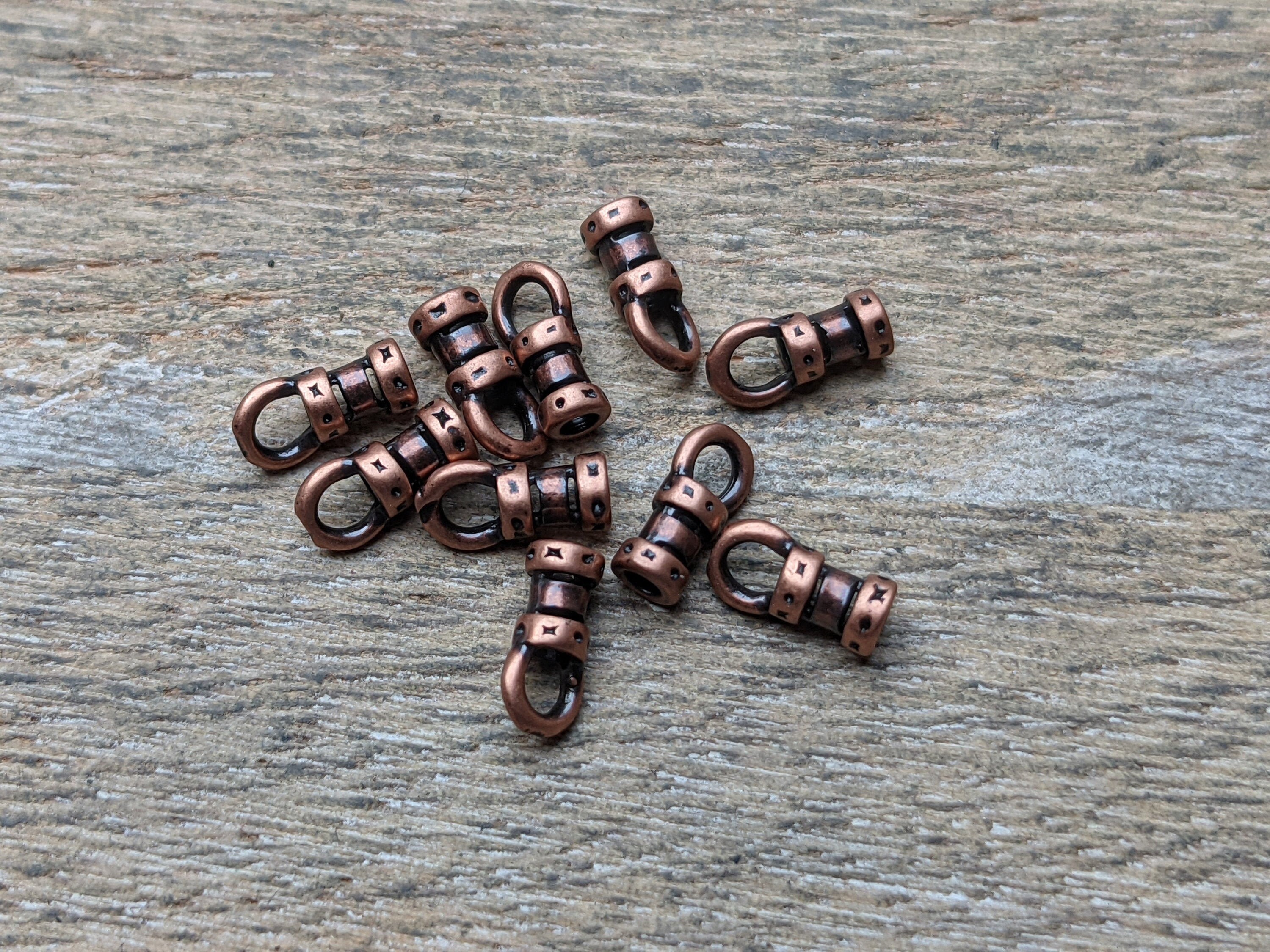 1.5mm Antique Copper Crimp End With Loop Leather Crimp - Etsy