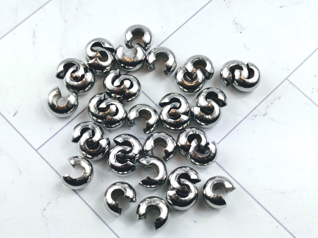 20pcs. Large 9mm Stainless Steel Crimp Covers, Round Covers - Etsy