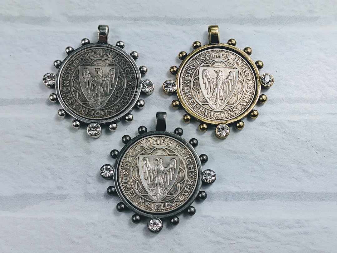 Antique Silver, Brass or Matte Gunmetal With Crystal Rhinestone Eagle ...