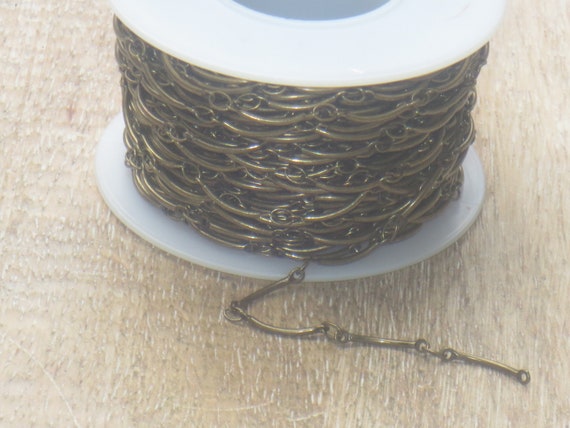 Curved Bar Chain in Antique Brass Bar Chain - Etsy