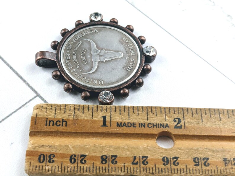 Antique Copper Ox Plated and Crystal Rhinestone Western Motif Longhorn ...