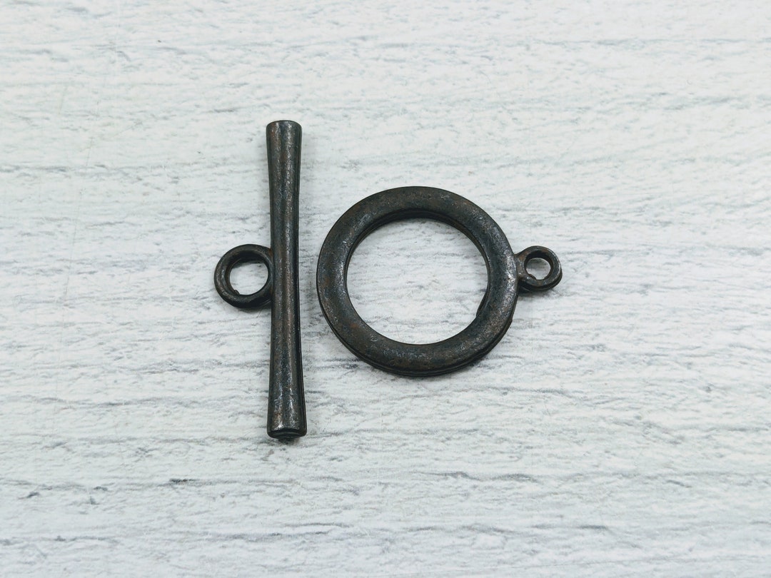 21mm Rustic Brown Plated Round Toggle Clasps, Connectors, Links ...