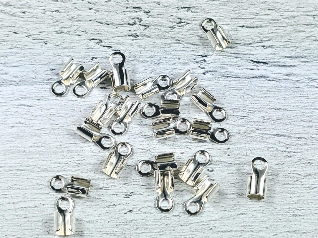 5mm Silver Plated Fold Over End Clamp, 10pcs. Ribbon End, Crimps - Etsy